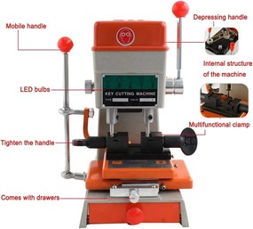 Kopírka klíčů  duplikátor klíčů, frézka na klíče, sloupová vrtačka, automatický kopírovací stroj na klíče, profesionální zámečnické nářadí, 120 W