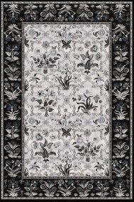 Kusový koberec vlněný Agnella Isfahan Olandia černý šedý Rozměr: 133x180 cm