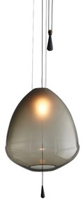 Moderní svěšené svítidlo z ručně foukaného skla Limpid Light M Délka kabelu: 3500 mm, Sklo: Kouřové, Stmívání: Stmívatelné DALI