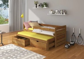 Postel dvojitá s bariérou TOMI 180x80 dub