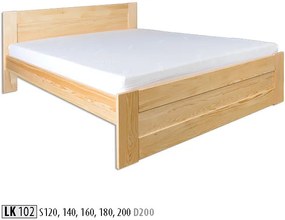 Dřevěná postel 180x200 LK102 (Barva dřeva: Borovice)