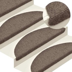 Schodové rohože samolepicí 30 ks 56 x 17 x 3 cm béžové půlkulaté 3365688