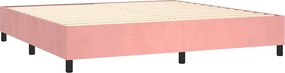 Box spring postel s matrací růžová 200x200 cm samet 3144704