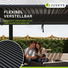 Juskys Lamelová pergola Tahiti 3 × 4 m s boční stěnou 4 m