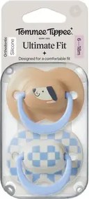 Tommee Tippee Ultimate Fit DECO silikonový dudlík 6-18 m BOY 2ks - víc
