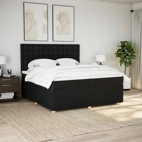 Box spring postel s matrací černá 200x200 cm textil 3292179