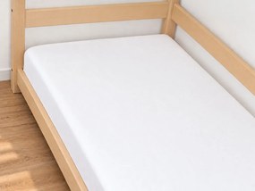 Benlemi Jednolůžkové prostěradlo JERSEY z bavlny Zvolte barvu: Bílá, Zvolte rozměr: 120 x 200 cm