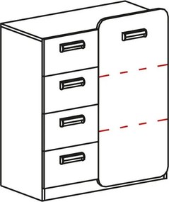 Casarredo - Komfort nábytek Dětská komoda LIMO L6 jasan/zelená