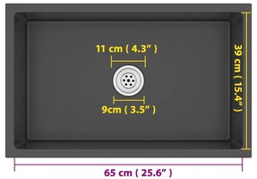 vidaXL Marketos Ručně vyrobený kuchyňský dřez černý nerezová ocel