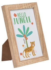 Homea Dětský obrázek s rámečkem leopard Hello Jungle 10 x 15 cm