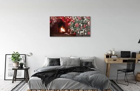 Obraz na skle Vánoční ozdoby 140x70 cm