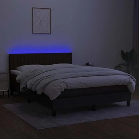 Box spring postel s matrací a LED černá 140x190 cm textil 3133311