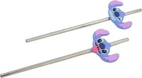 STOR Sada brček Stitch / Brčko / 2 ks / Nerezová ocel / Bez BPA