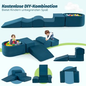 Costway 5 TLG. Pěnové stavebnice Obří stavebnice s kuličkovým důlkem – modrý