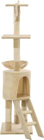 Škrabadlo pro kočky se sisalovými sloupky 138 cm béžové 170580