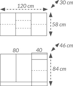 CASARREDO Kuchyně JANKA 120, antracit
