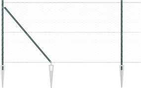 Hexagonální plot s podpěrou 50 x 1,4 m Ocel potažená PVC Zelená 3353141