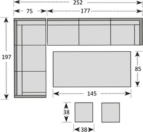 Doppler HAVANNA COMBI - zahradní rohová ratanová sedací souprava - Rozbalené zboží (N527)