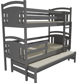 Patrová postel s výsuvnou přistýlkou PPV 006 80 x 200 cm - šedá