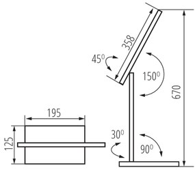 KANLUX Dotyková stmívatelná LED lampa PREDA, 7,3W, teplá bílá-studená bílá, černá 35780