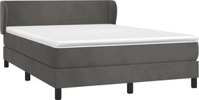Box spring postel s matrací tmavě šedý 140 x 190 cm samet 3127368