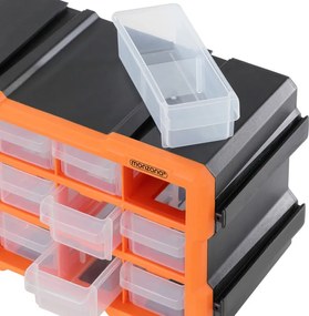Organizér Damir s 12 přihrádkami černý/oranžový