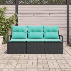 Set pohovek 3 ks Černá polyratan 3346246