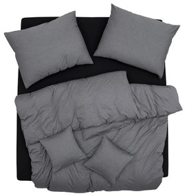 SCANquilt povlečení JERSEY PIQUE melange šedá 140 x 200/70 x 90 cm