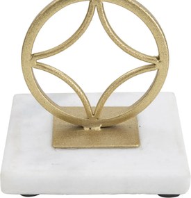 Kovový svícen Star 32 cm zlatý/mramor