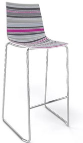 GABER - Barová židle COLORFIVE ST - vysoká, šedovínová/chrom