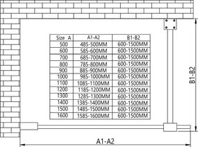 Erga Paris, sprchová zástěna Walk-In 30x200 cm, 8mm šedé sklo, zlatý matný profil, ERG-V02-PARIS-030x200-GR-GB