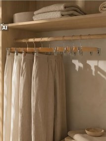 Sinsay - Dřevěná ramínka s klipsy 2 pack - béžová