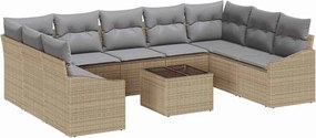 Set pohovek 10 ks Béžová polyratan 3346890