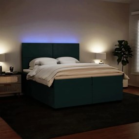Box spring postel s matrací tmavě zelená 200x200 cm samet 3293299