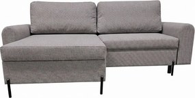 Rohová rozkládací sedací souprava do L PORTINE, 245 cm, s úložným prostorem Roh pohovky: Pravý roh, Barva látky Sawana: Šedo-hnědá (Sawana 11)