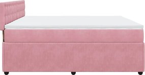 Box spring postel s matrací růžová 200x200 cm samet 3290147