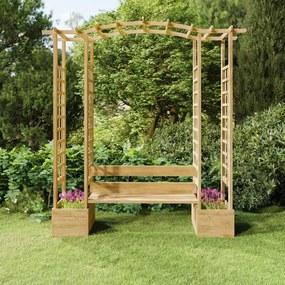 Zahradní pergola s lavicí a truhlíky impregnovaná borovice 318566