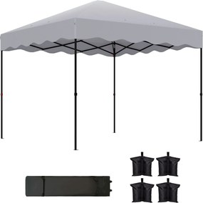 Zahradní pavilion Outsunny cca 3x3m, voděodolný stabilní zimní skládací pavilion s UV ochranou 50+, skládací párty stan s přepravní taškou, zahradní p