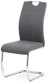 AUTRONIC Jídelní židle, šedá látka-ekokůže, chrom