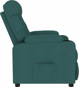 Masážní křeslo tmavě zelené textil 339098