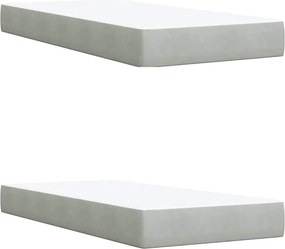 Box spring postel s matrací světle šedá 200x200 cm samet 3287836