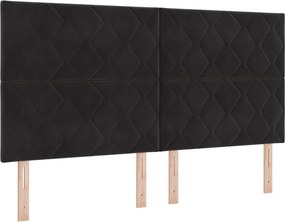 Postel s boxspringem s čelo Černý 180 x 200 cm samet 3339916