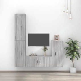 vidaXL 4dílný set TV skříněk kompozitní dřevo [3188790] Barva: hnědý dub