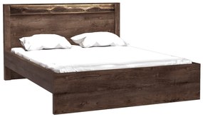 Manželská postel 160 cm Indie 19 (s LED osvětlením) (s roštem) (jasan tmavý). 1057806