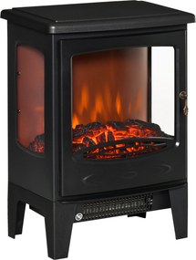 HOMCOM Elektrický krb s vytápěním, 2000 W elektrický krb s LED plamenovým efektem