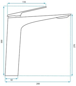 REA-B2705 - Umyvadlová baterie AVALON 30 cm broušená zlatá
