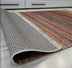 HU Vícebarevný moderní koberec Banco 1049 – hnědý Rozměr: 60x110 cm