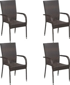 5dílný zahradní jídelní set hnědý polyratan 3156660