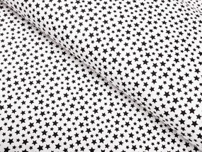 Biante Bavlněný obdélníkový ubrus Sandra SA-310 Černé hvězdičky na bílém 50x100 cm