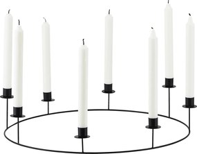 Kovový svícen House Doctor RING P.50cm černý